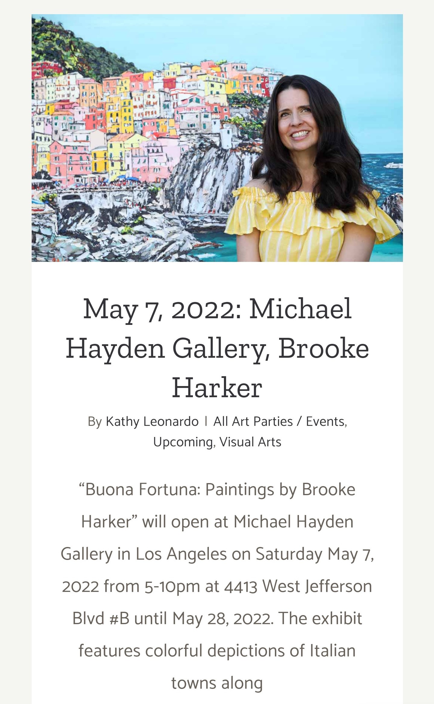 Press about International Artist Brooke Harker